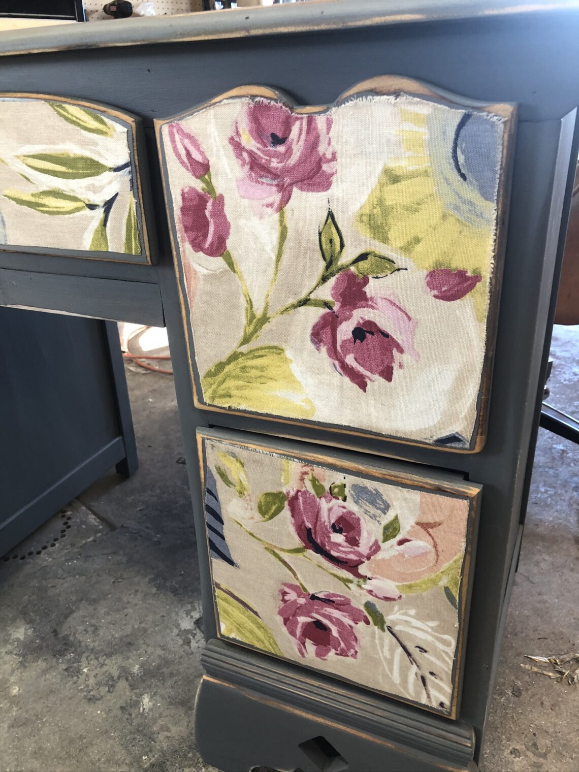 Desk Makeover with Fabric! – Flippin Furniture