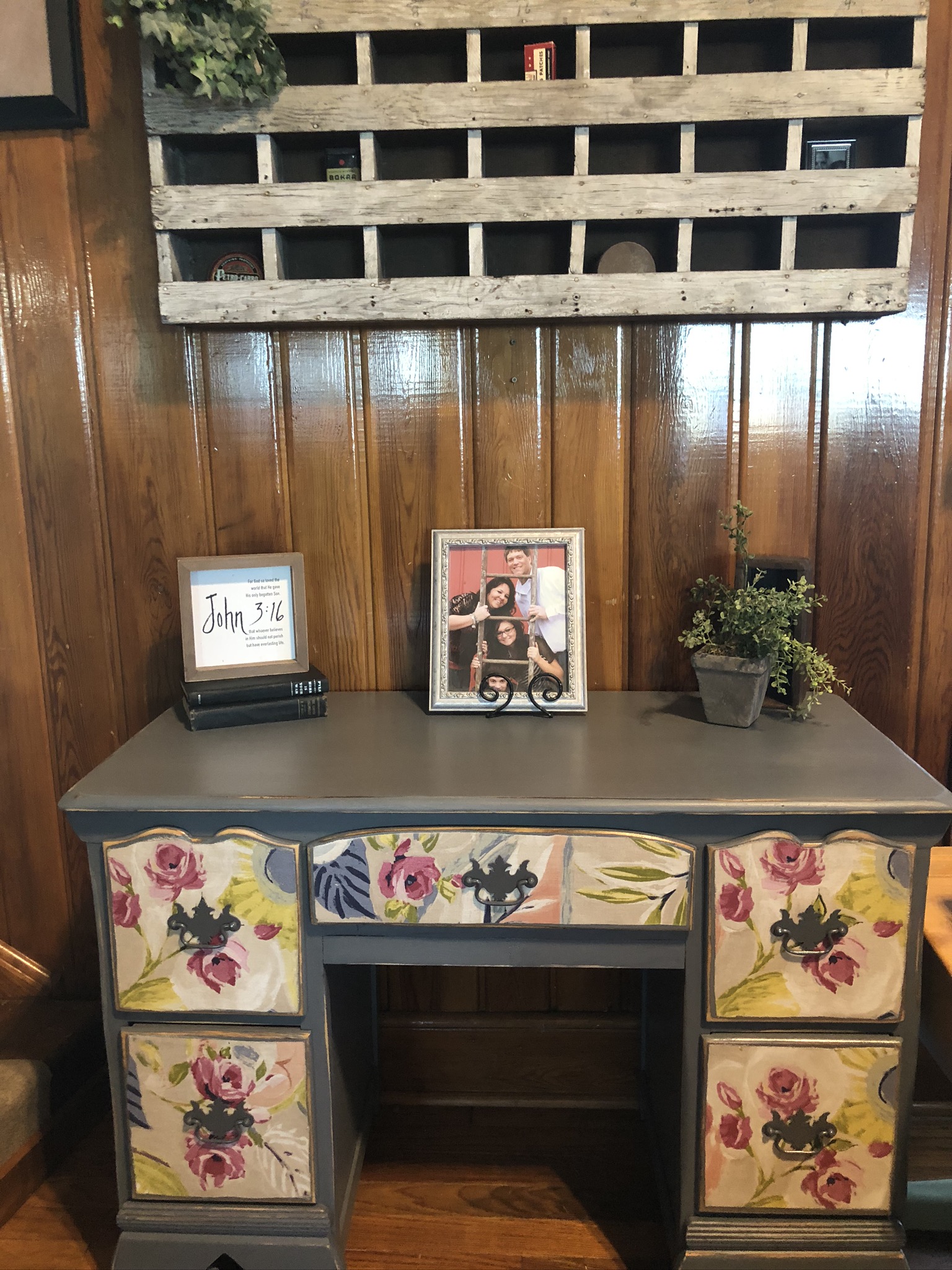 Desk Makeover with Fabric! – Flippin Furniture