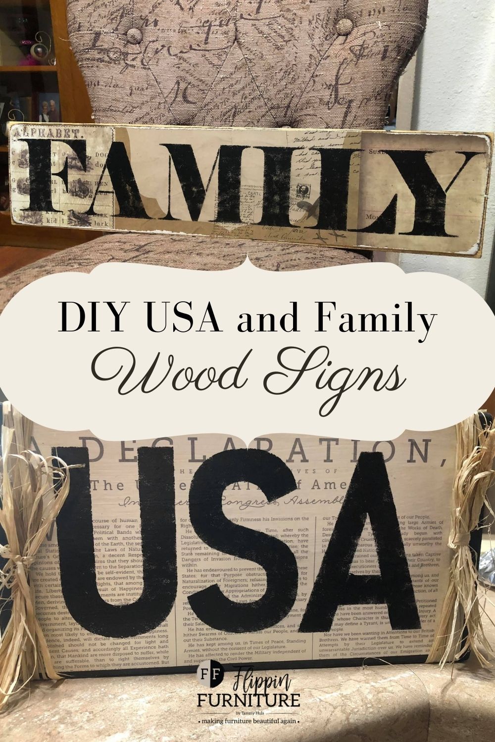 Simple USA and Family DIY Wood Sign Tutorial – Flippin Furniture