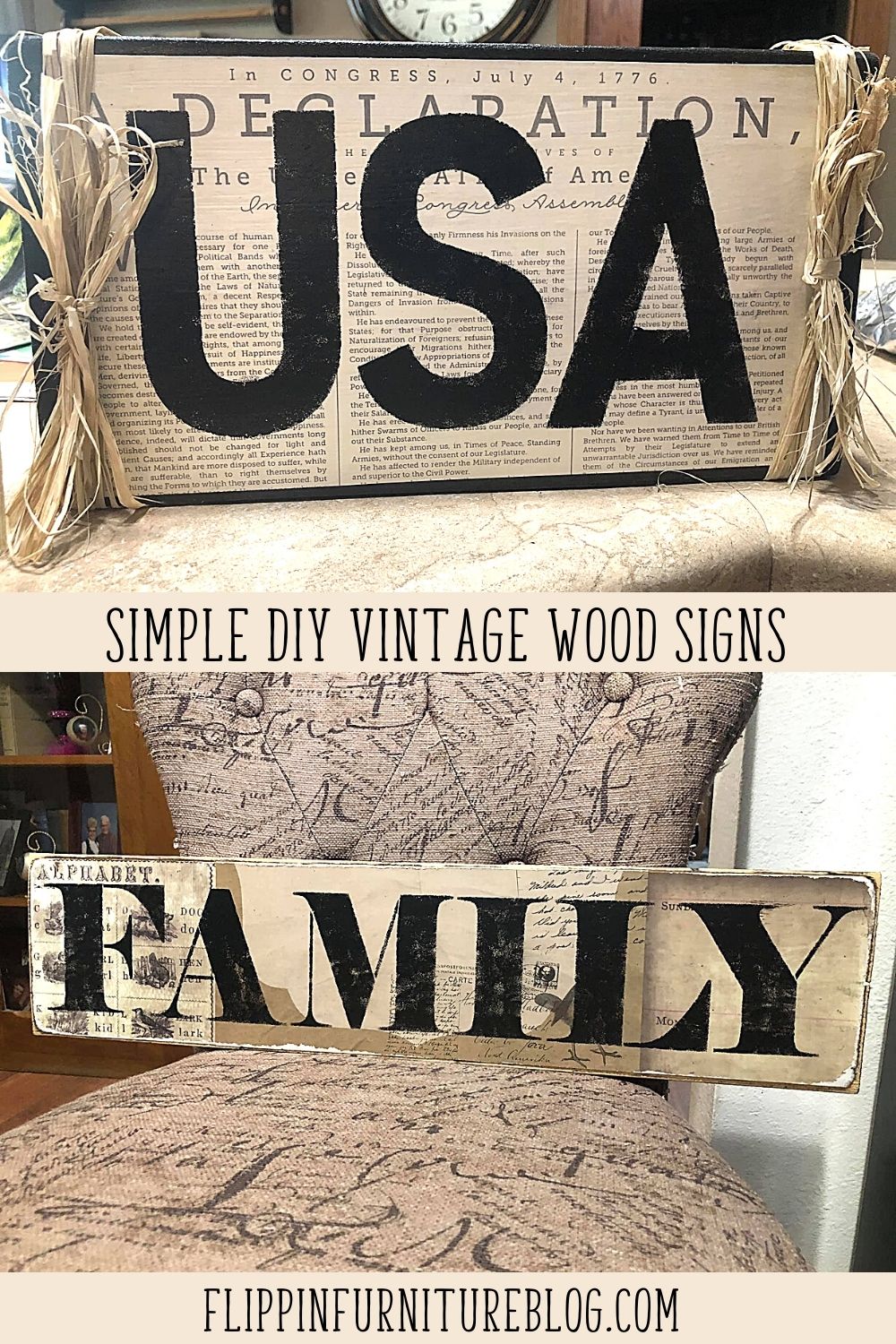 Simple USA and Family DIY Wood Sign Tutorial – Flippin Furniture