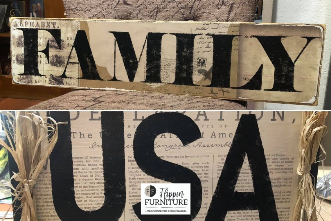 Simple USA and Family DIY Wood Sign Tutorial – Flippin Furniture