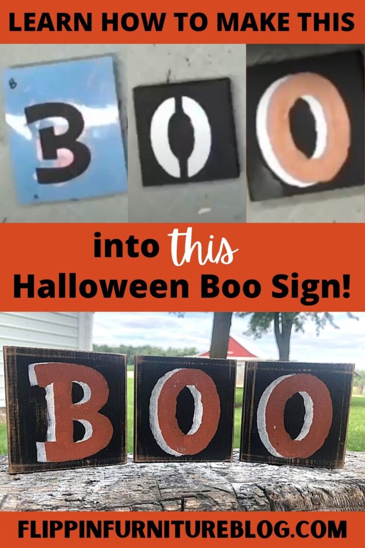 How to make your own DIY Halloween Boo Sign – Flippin Furniture
